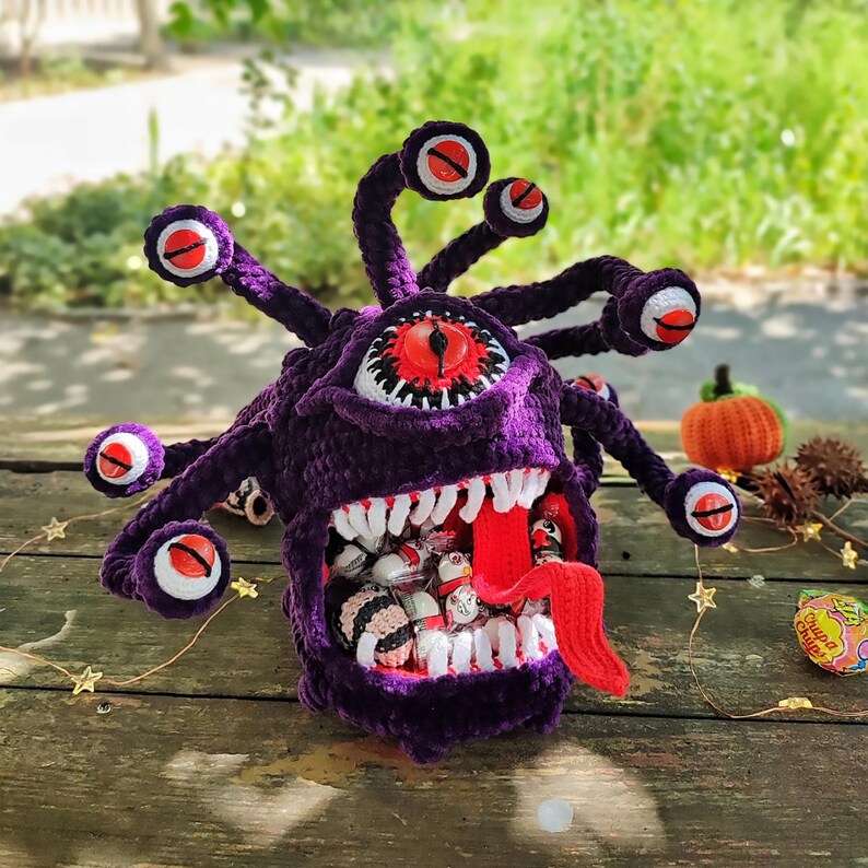 Beholder Dice Box Crochet Pattern. Halloween Monster Crochet Pattern ...