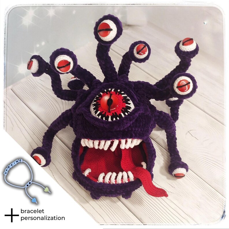 Beholder Dice Tray/dice Box Crochet Toy. Dungeon&dragons Crochet Toy ...