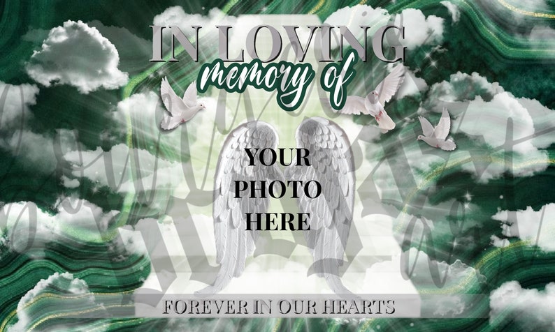 Green STAIRWAY TO HEAVEN | in Loving Memory | Rememberance Background ...