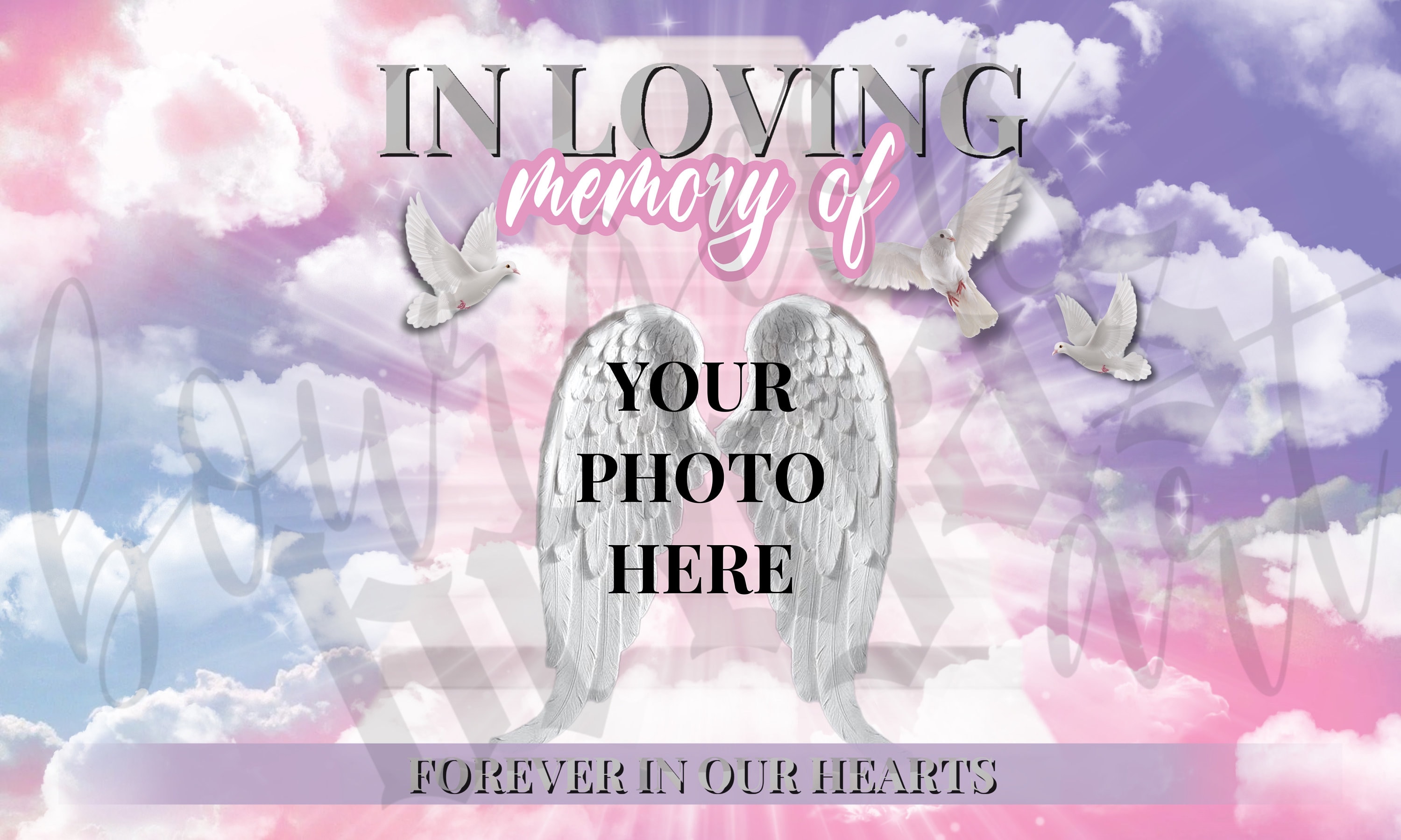 Pink STAIRWAY TO HEAVEN | in Loving Memory | Pastel Memorial Background ...