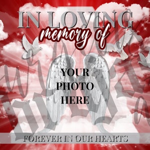 Red STAIRWAY TO HEAVEN | in Loving Memory | Pastel Memorial Background ...