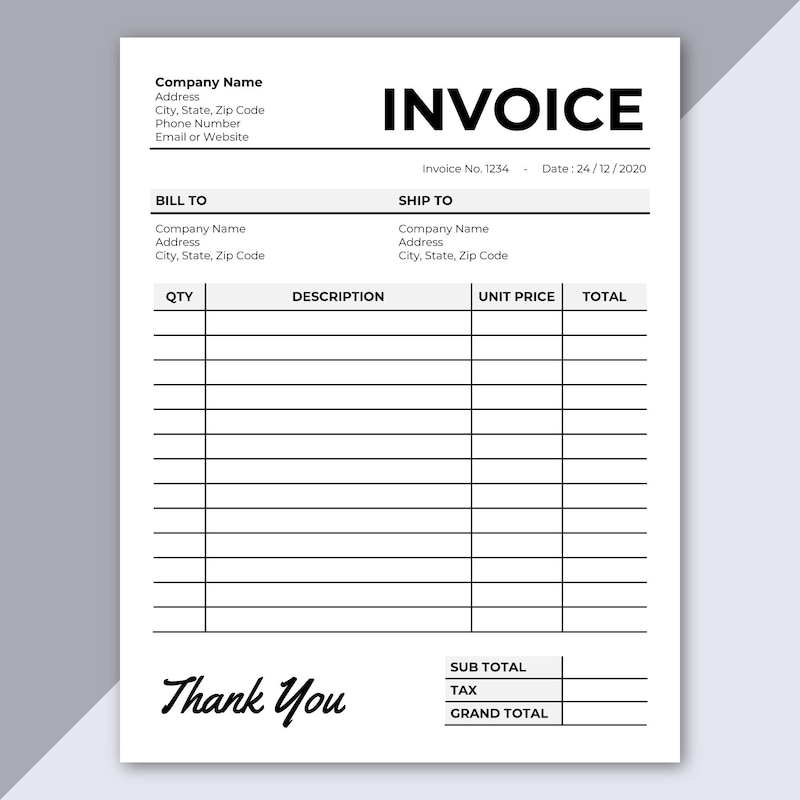 Microsoft Invoice - Etsy