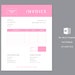 Pink Invoice Template: Editable Printable Form (microsoft Word) - Etsy
