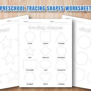 Printable Shape Tracing Worksheets for Preschool & Kindergarten | Basic ...