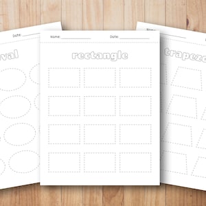 Printable Shape Tracing Worksheets for Preschool & Kindergarten | Basic ...