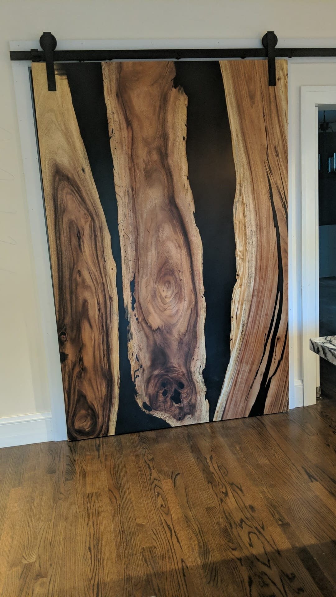 Epoxy Door, Resin Door, Black Epoxy Resin River Pour Wooden Top, Epoxy ...