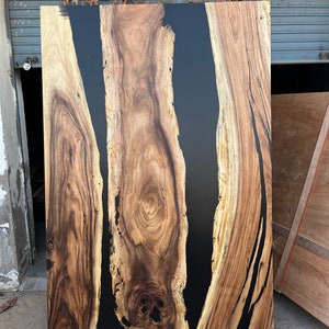Epoxy Door, Resin Door, Black Epoxy Resin River Pour Wooden Top, Epoxy ...