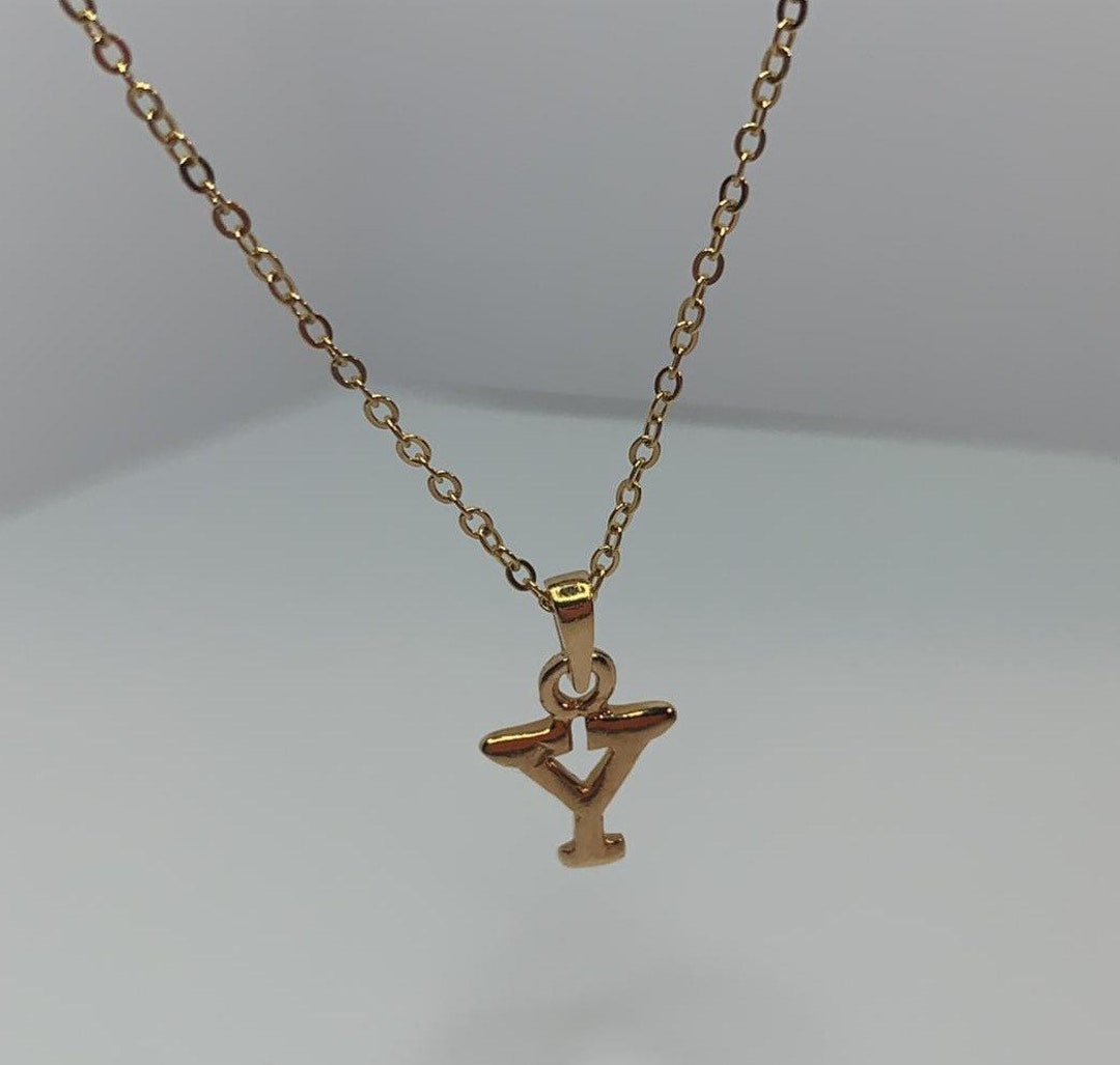 Vintage Letter Y Pendant in Gold Plated - Etsy