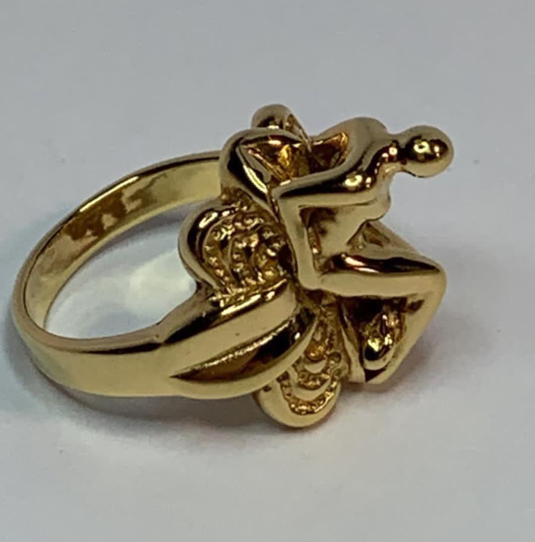 Very Pretty Muse Sculpture Ring in Gold Plated Charles Jourdan - Etsy