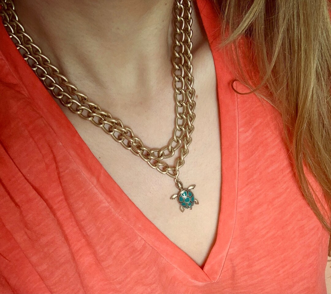 Large Link Turtle Chain Necklace - Etsy UK