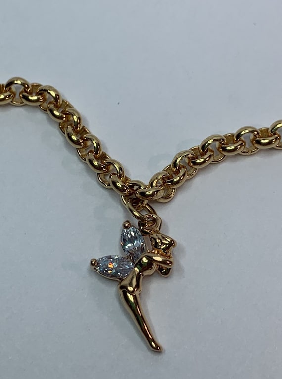 Lovely 4 multicolored tinkerbell necklace in gold pla… - Gem