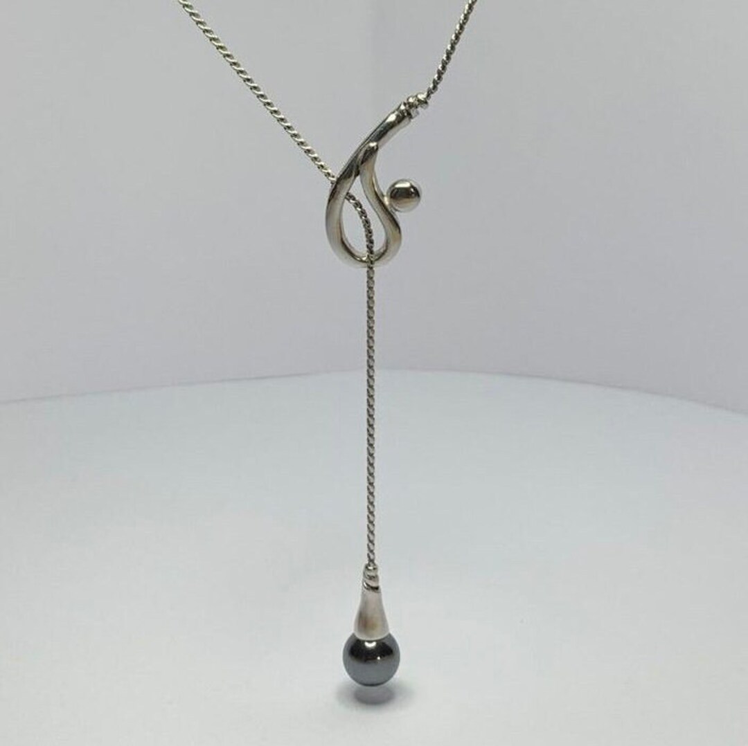 Magnificent Silver and Hematite Lasso Necklace by Charles Jourdan - Etsy