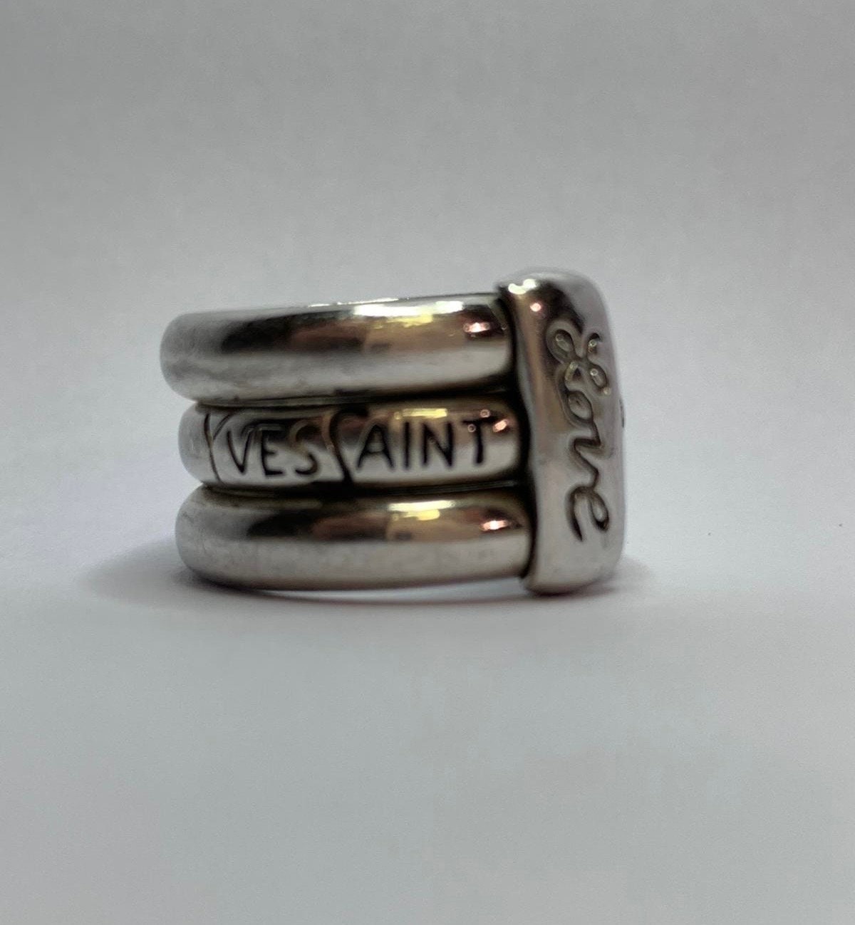 Iconic Vintage YSL Solid Silver Ring - Etsy Iconic Vintage YSL Solid Silver Ring - Etsy