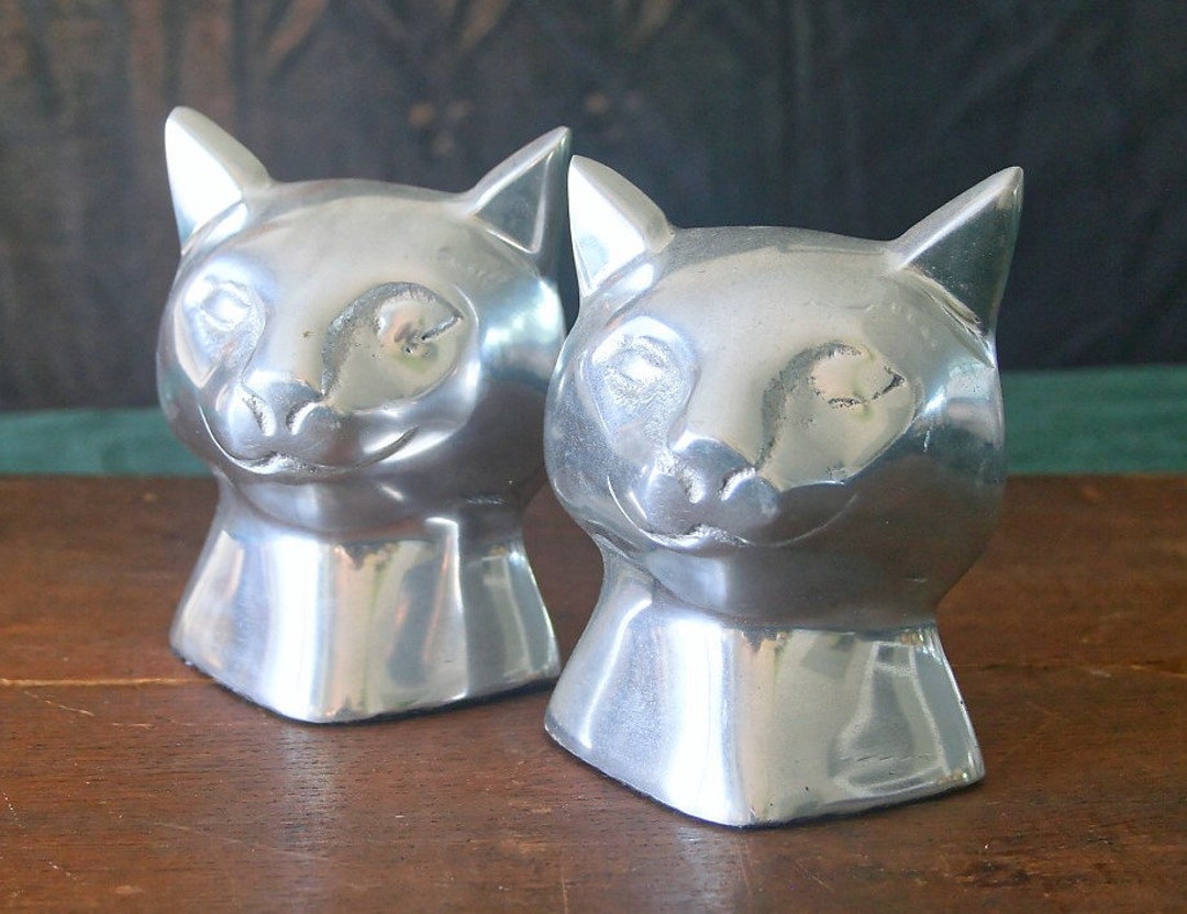 Metal Cat Head Bookends Cats Bookstand Figure - Etsy
