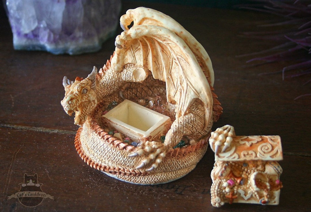 Dragon Trinket Box Fantasy Statue Figure Hidden Jewellery Compartment ...