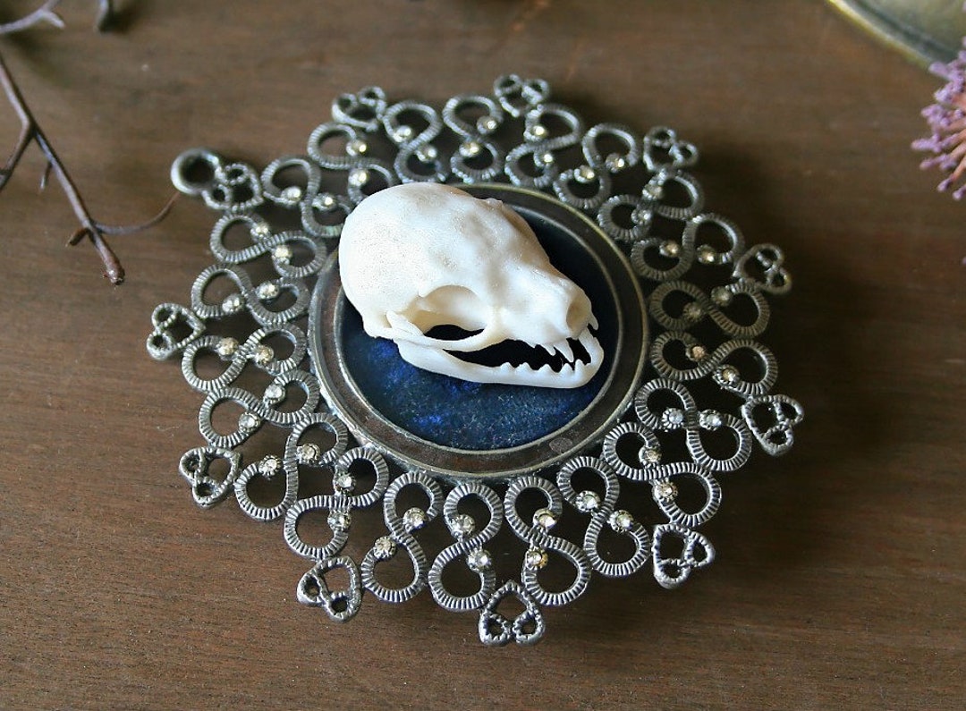 Bat Skull in Metal Italian Amulet Frame Ornament Hanger Replica - Etsy