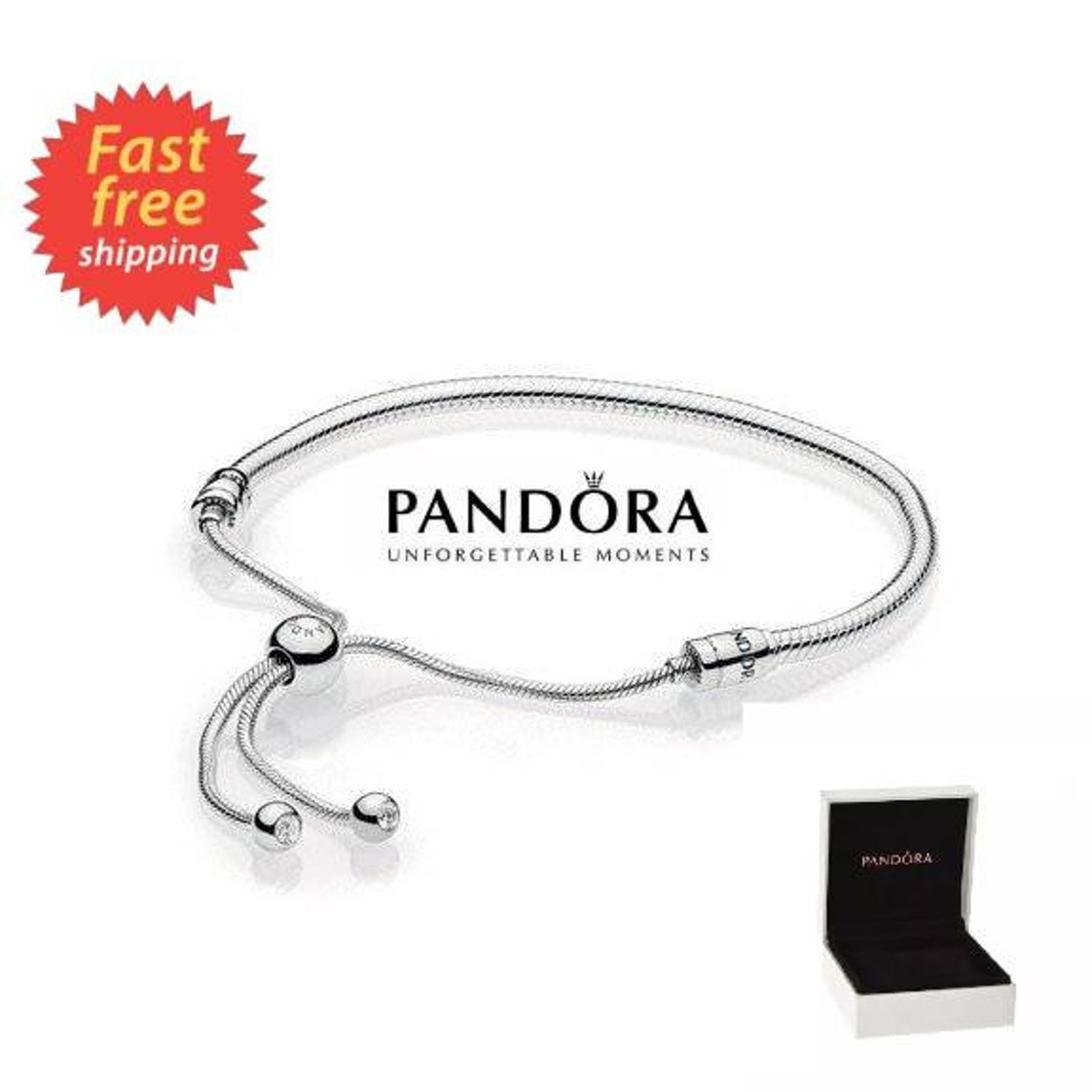 Authentic Pandora S925 Sterling Silver Sliding Adjustable | Etsy