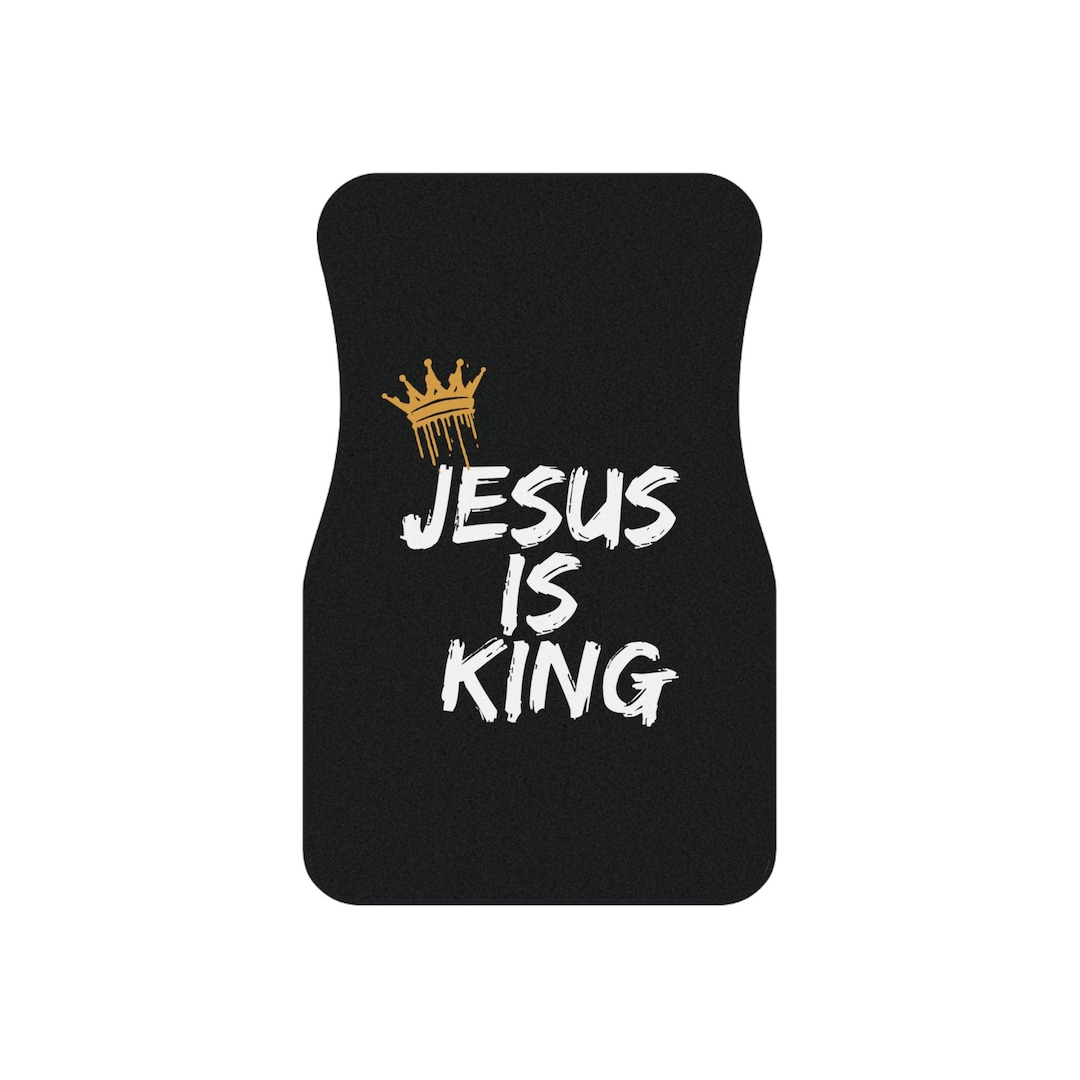 Jesus is King Car Mats: Christian Auto Decor, Spiritual Vehicle Rug Set ...
