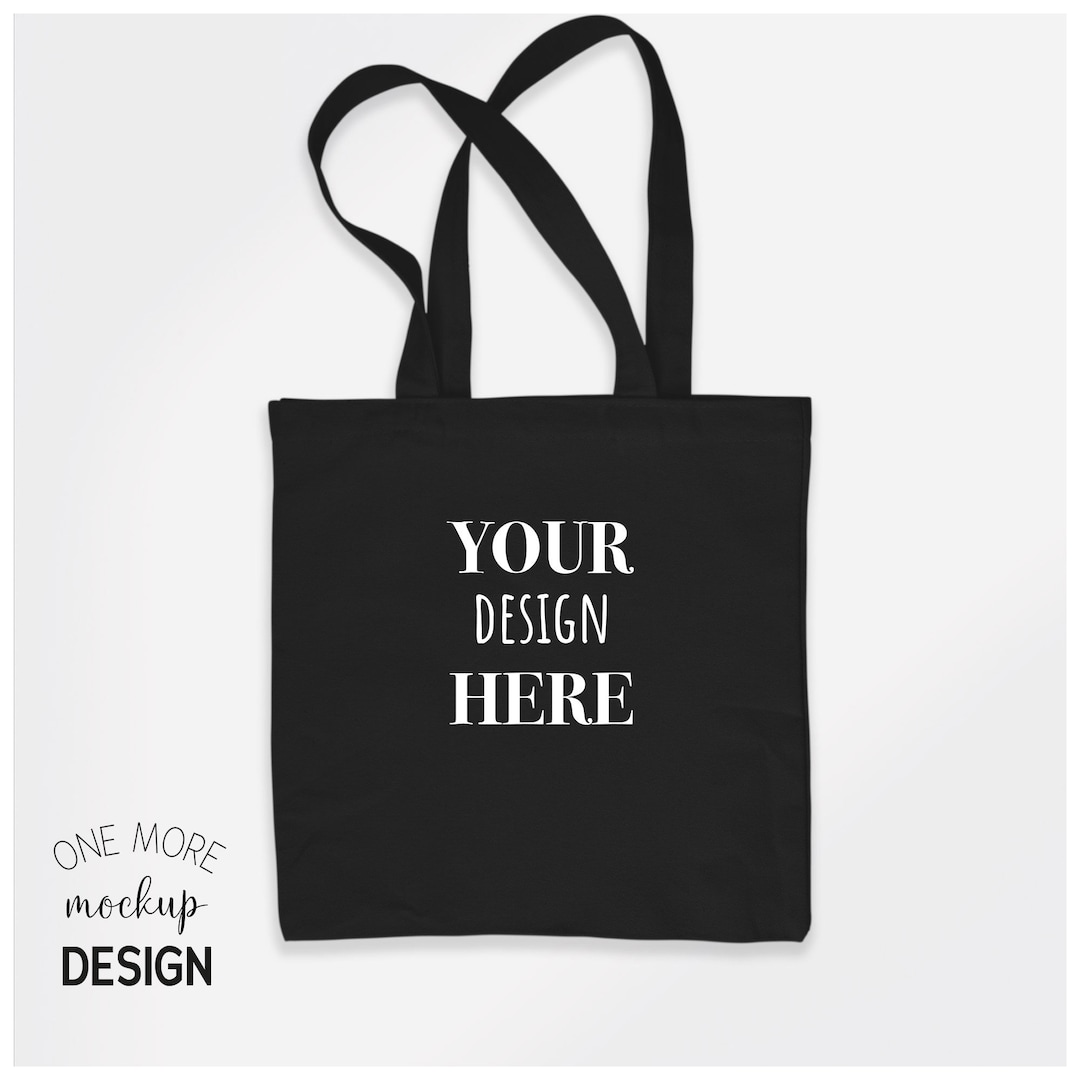 Black Tote Bag Mockup Tote Bag Mock up 1:1 Ratio - Etsy