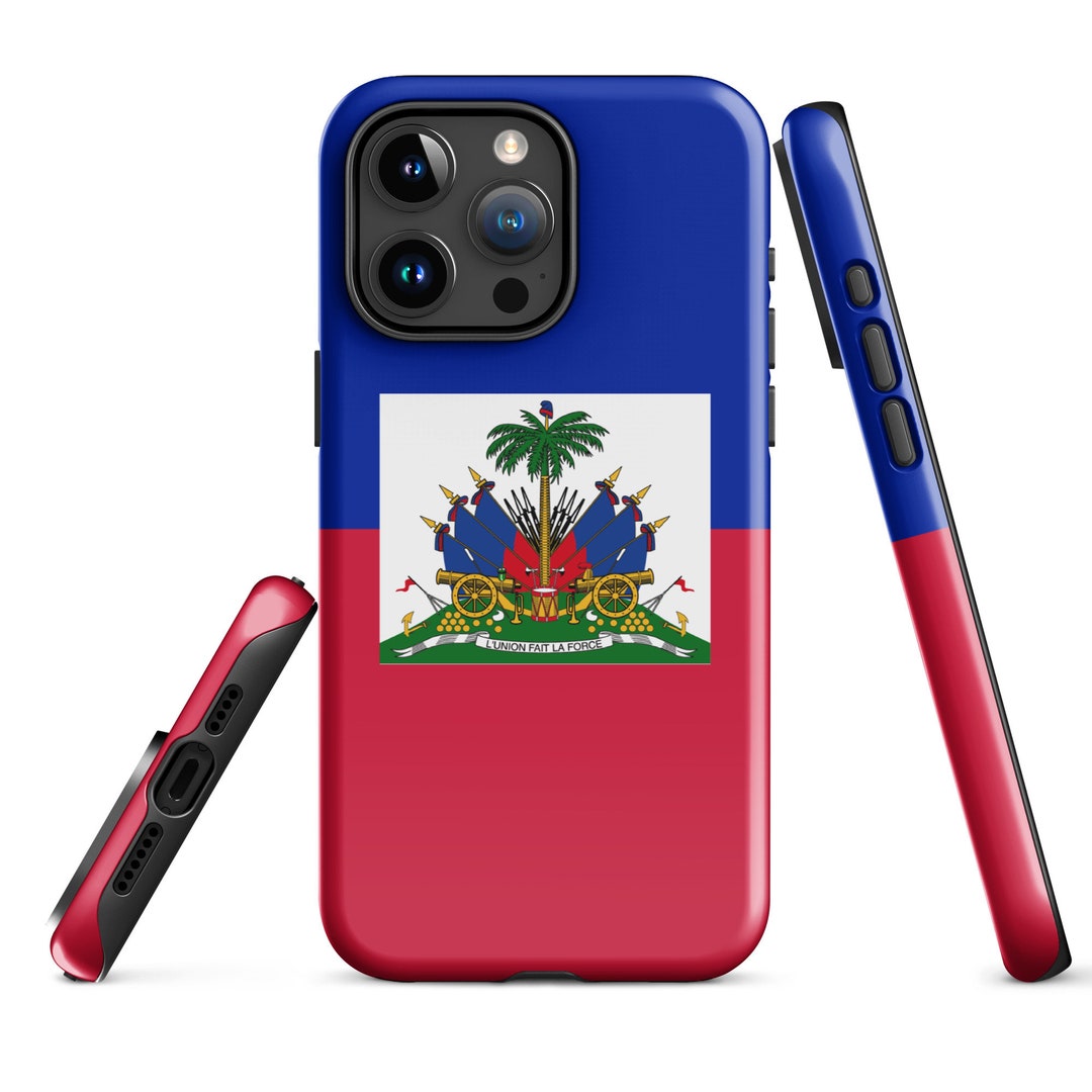 Haiti Haitian Flag iPhone Case 15 14 13 12 11 Pro Max Plus Mini Tough ...
