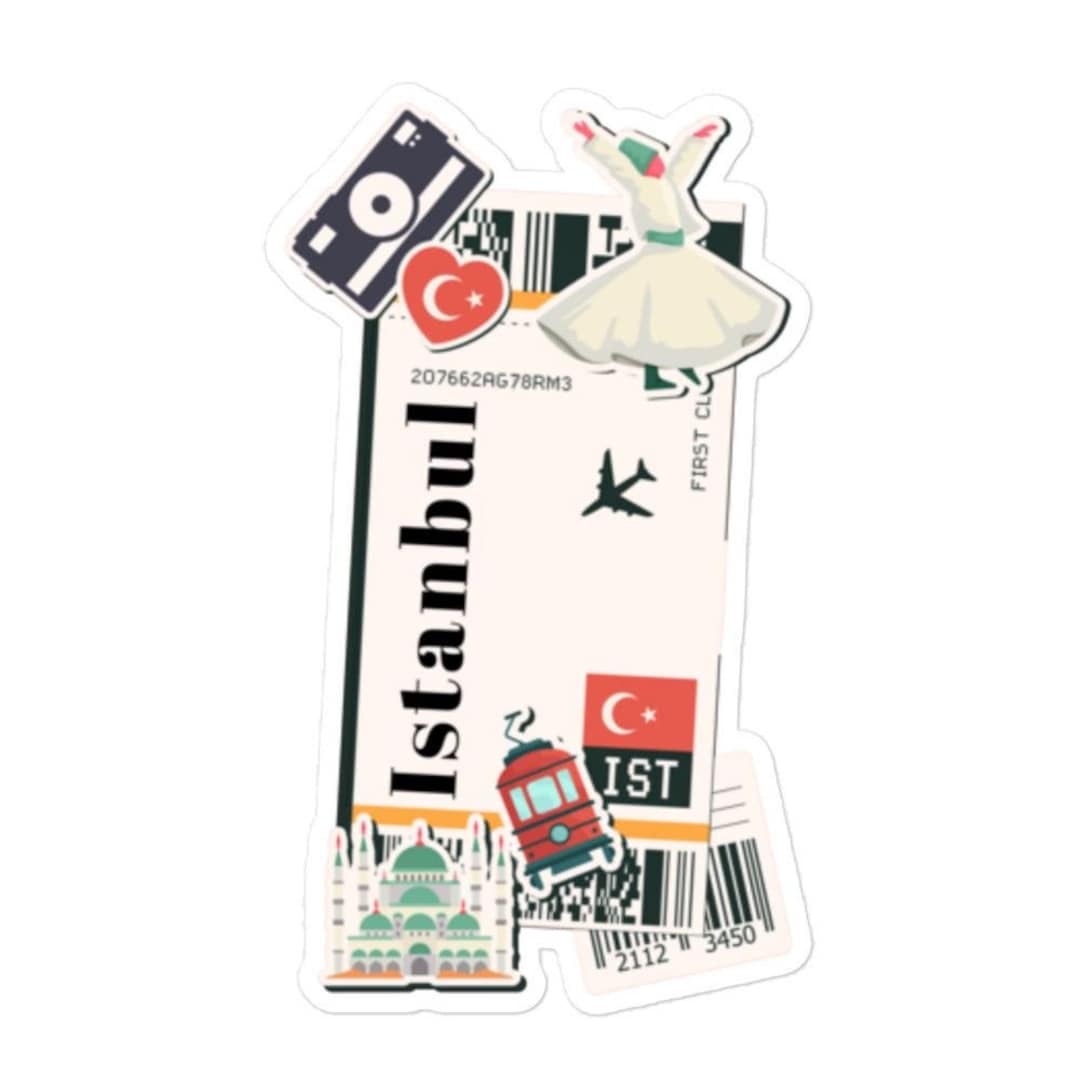Istanbul Turkey Türkiye Turkish Flag Sticker Mini Stickers Decals ...