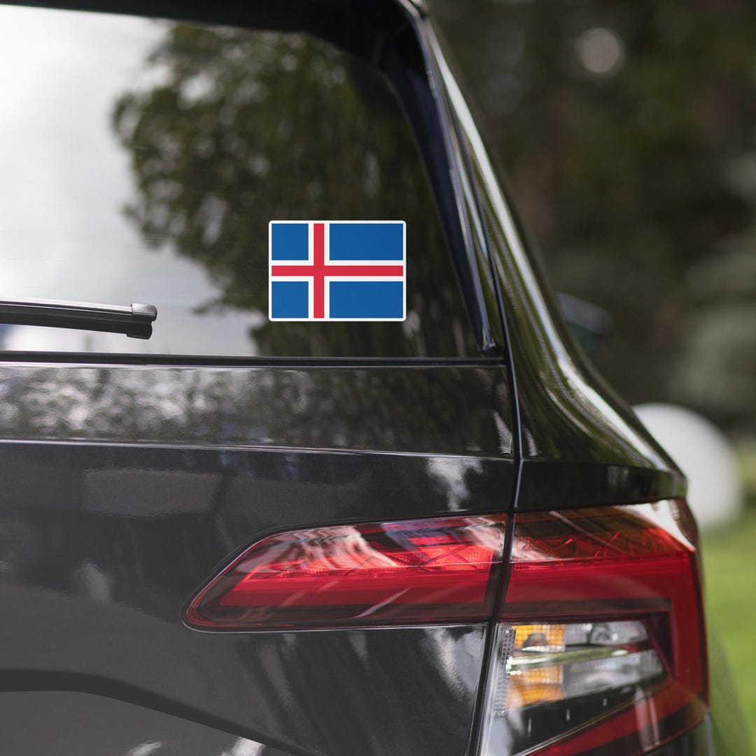Iceland Island Icelandic Flag Car Sticker Travel Souvenir Tourist Beach ...