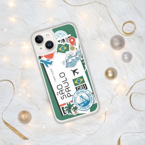 Sao Paulo Brasil Brazil Brazilian Flag Portuguese iPhone Case 15 14 13 ...