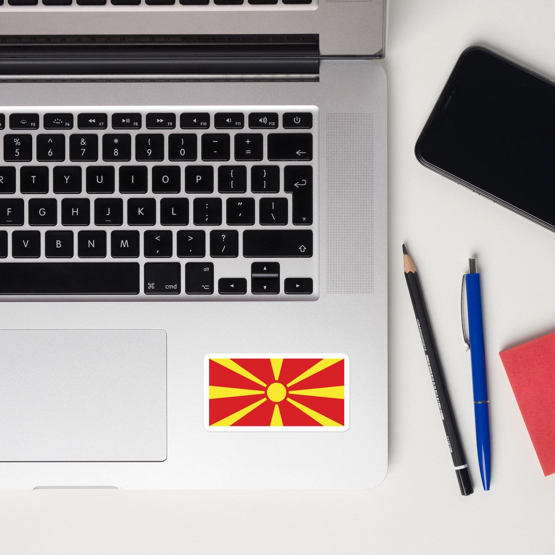 North Macedonia Macedonian Flag Laptop Sticker Decal Stickers Travel ...