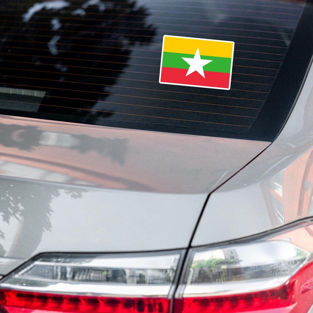 Myanmar Burma Burmese Flag Car Sticker Auto Decal Vehicle Motor ...