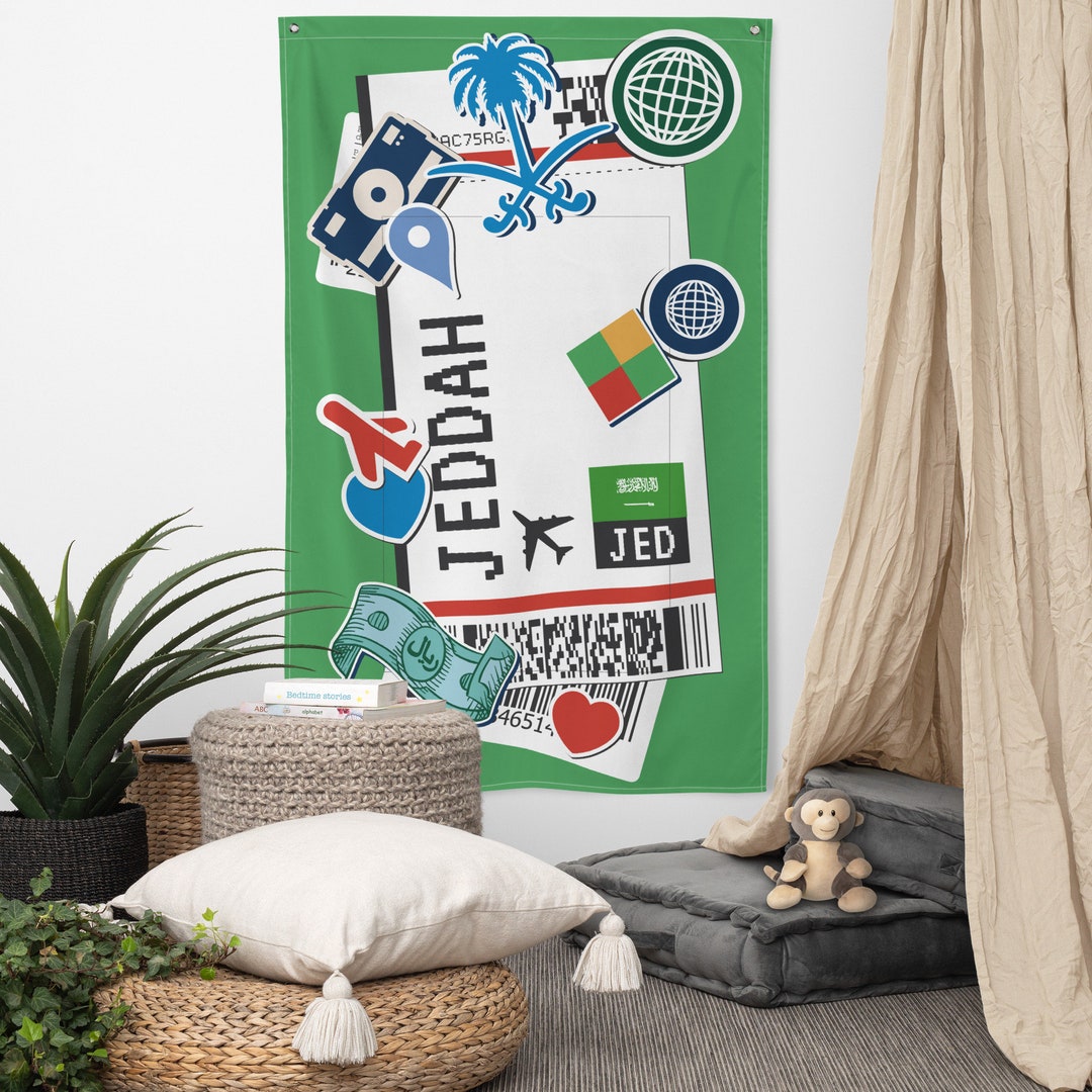 Jeddah Saudi Arabia Flag Banner Wall Art Decor Banners Gift Ideas - Etsy