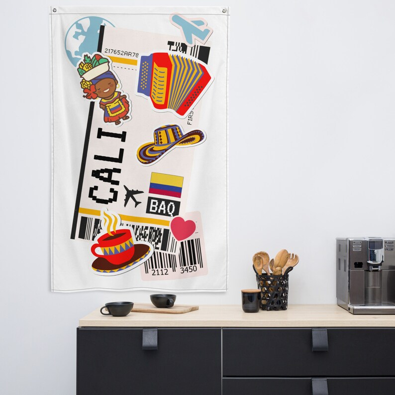 Cali Colombia Colombian Flag Banner Wall Art Decor Banners - Etsy