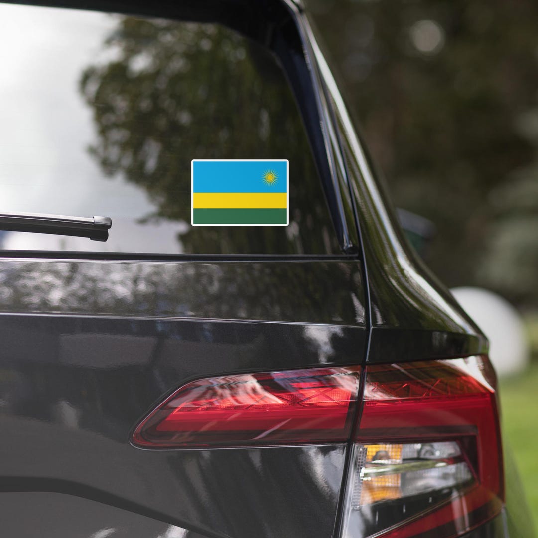 Rwanda Rwandan Flag Car Sticker Travel Souvenir Tourist Beach Lover ...