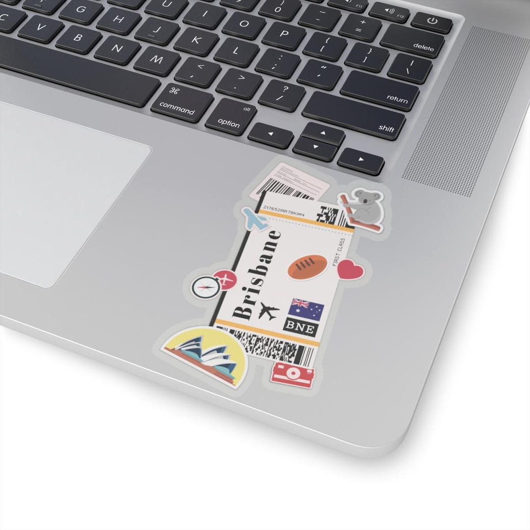 Brisbane Australia Australian Flag Sticker Mini Stickers Decals Laptop ...