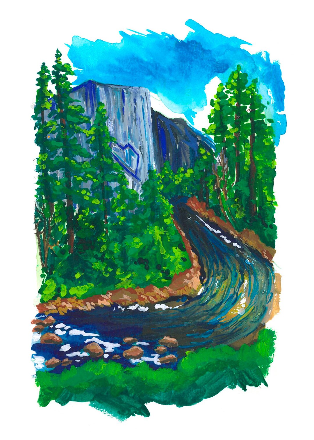 Yosemite El Capitan Heart, Merced River 5x7 Digital Print, Printable ...