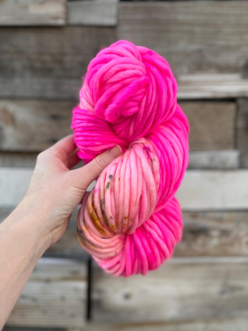 Pink Garden Hand Dyed Super Bulky Merino Wool, Size 6 Purple Pink Gold ...