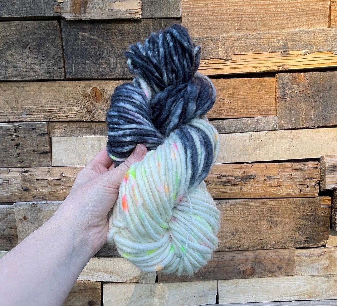 Midnight Confetti Hand Dyed Super Bulky Merino Wool 82 98 126 Size 6 ...