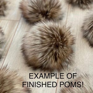 DIY Highland SQUARE Faux Fur Pom Pom, Diy, Brown Tan, Small, Medium ...