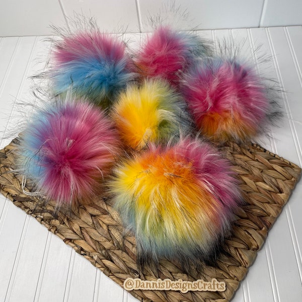 Rainbow Pom Poms - Etsy