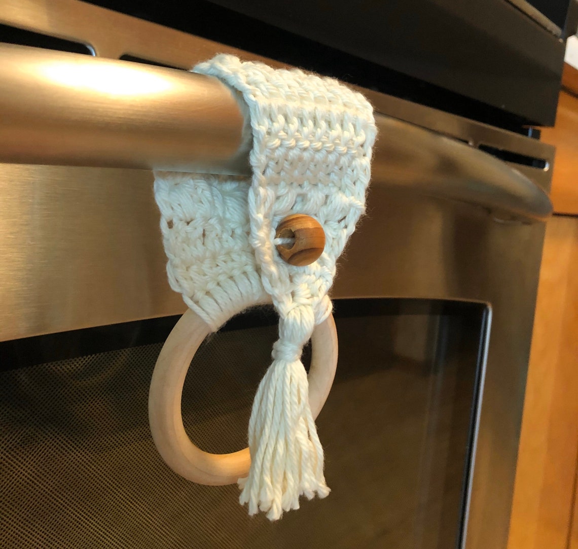 Towel Ring Crochet Pattern Boho Kitchen Decor Boho Crochet Etsy