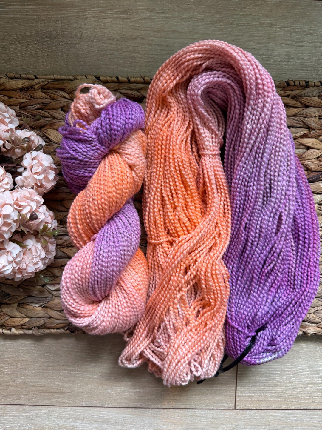 Astral Hand Dyed Worsted Boucle Cotton Yarn, Hank of Yarn , for Knit ...