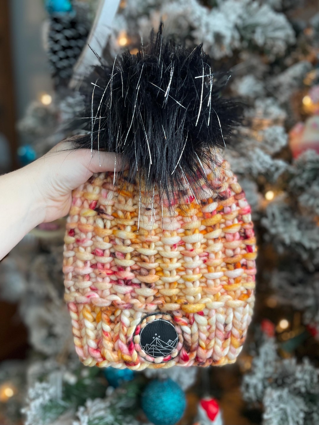 Morrigan, Red Blonde Multi Color Knit Luxury Beanie, Adult Beanie, Hat ...