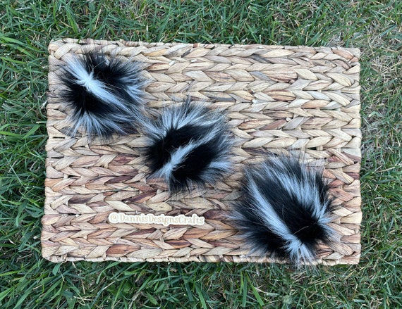 Pepe Le Pew Black and White Faux Fur Pom Poms Striped for - Etsy