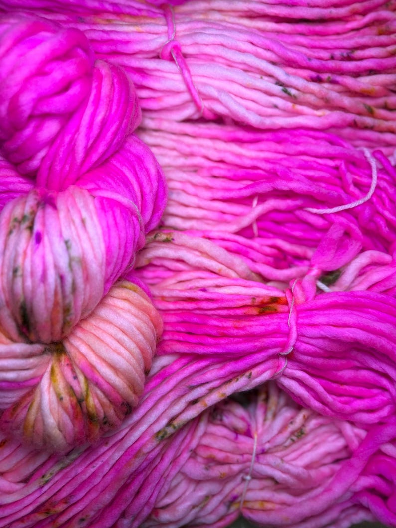 Pink Garden Hand Dyed Super Bulky Merino Wool, Size 6 Purple Pink Gold ...