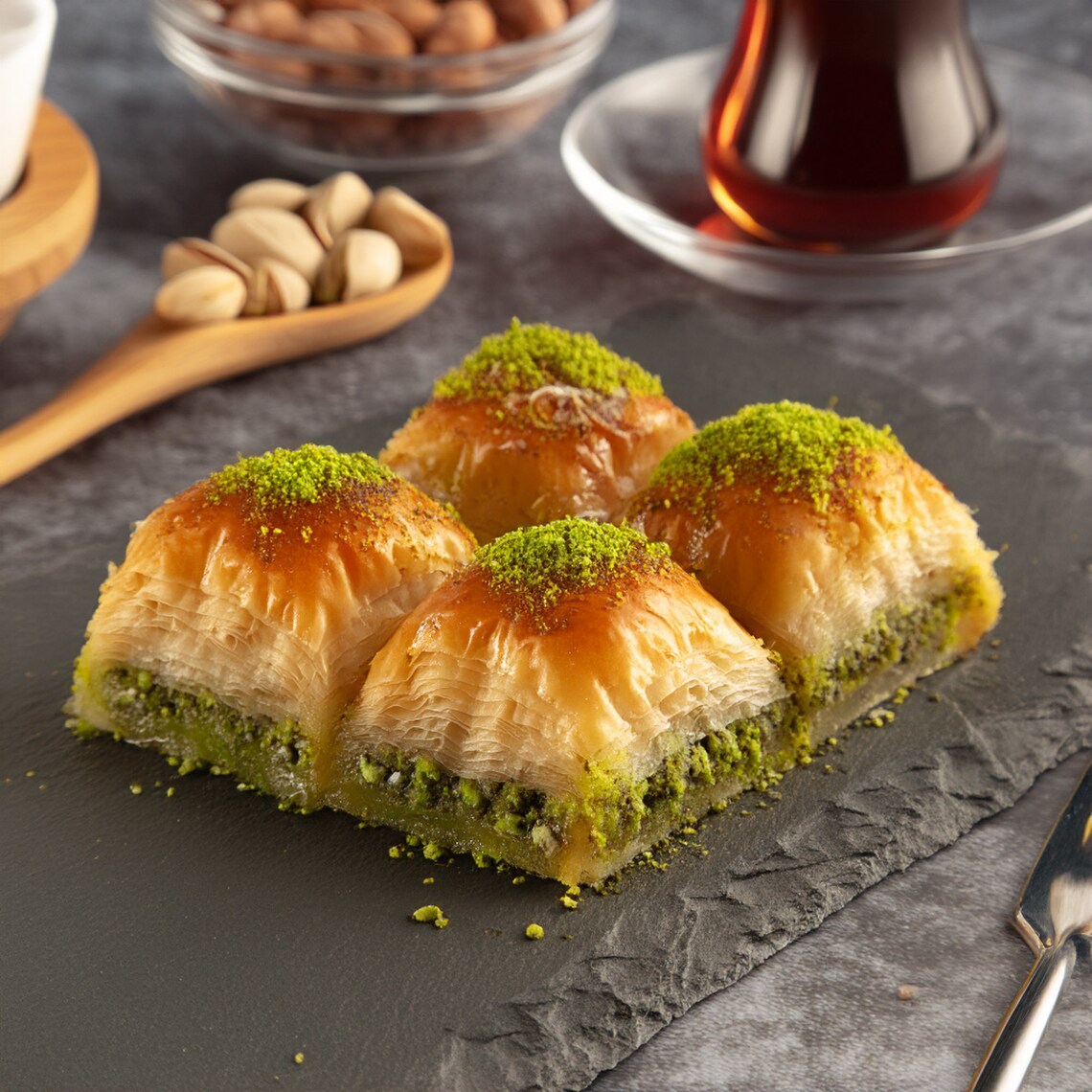 Turkish Square Baklava With Pistachio - Etsy