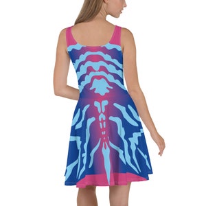 Twilight Mirage: Blue and Pink Banshee Skater Dress - Etsy