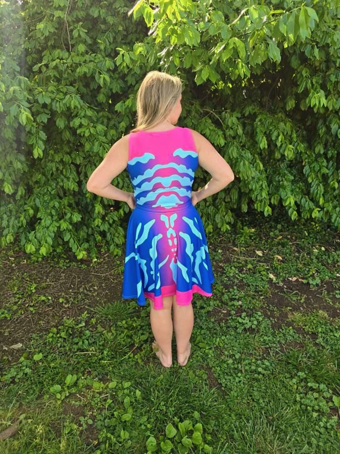 Ethereal Whisper: Blue and Pink Banshee Crop Top - Etsy