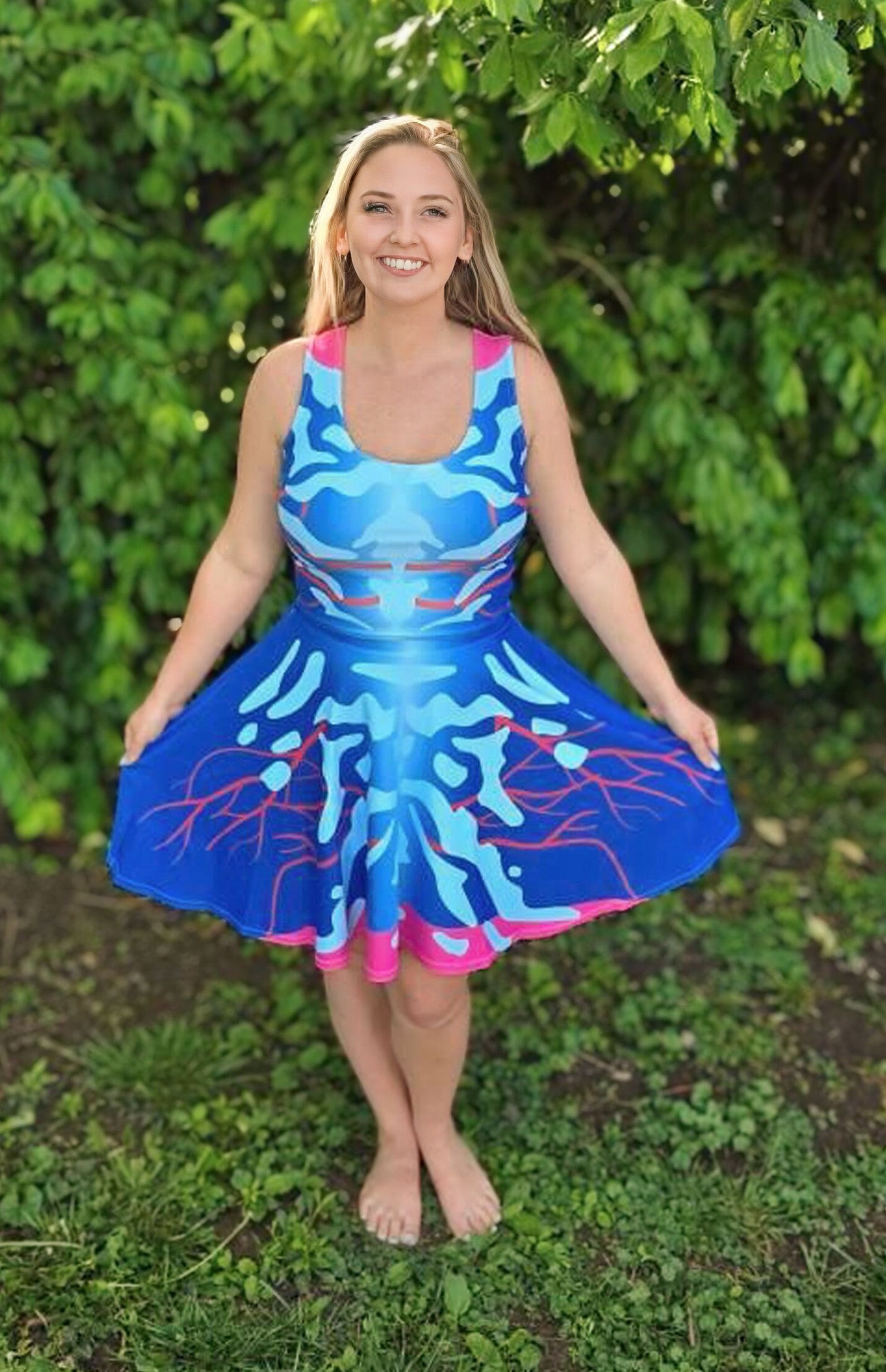 Ethereal Whisper: Blue and Pink Banshee Crop Top - Etsy