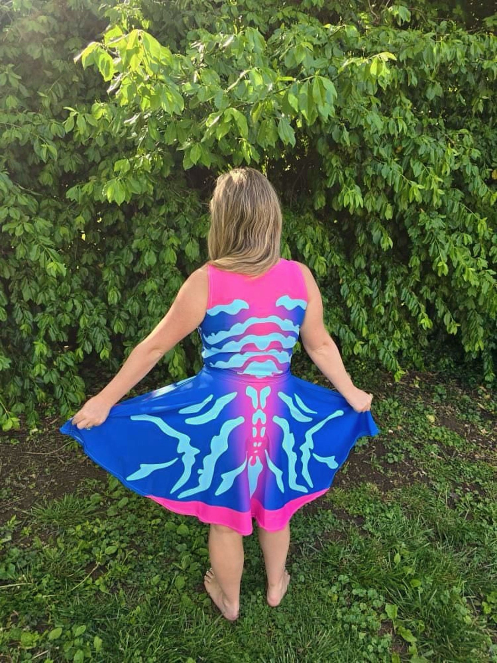 Ethereal Whisper: Blue and Pink Banshee Crop Top - Etsy