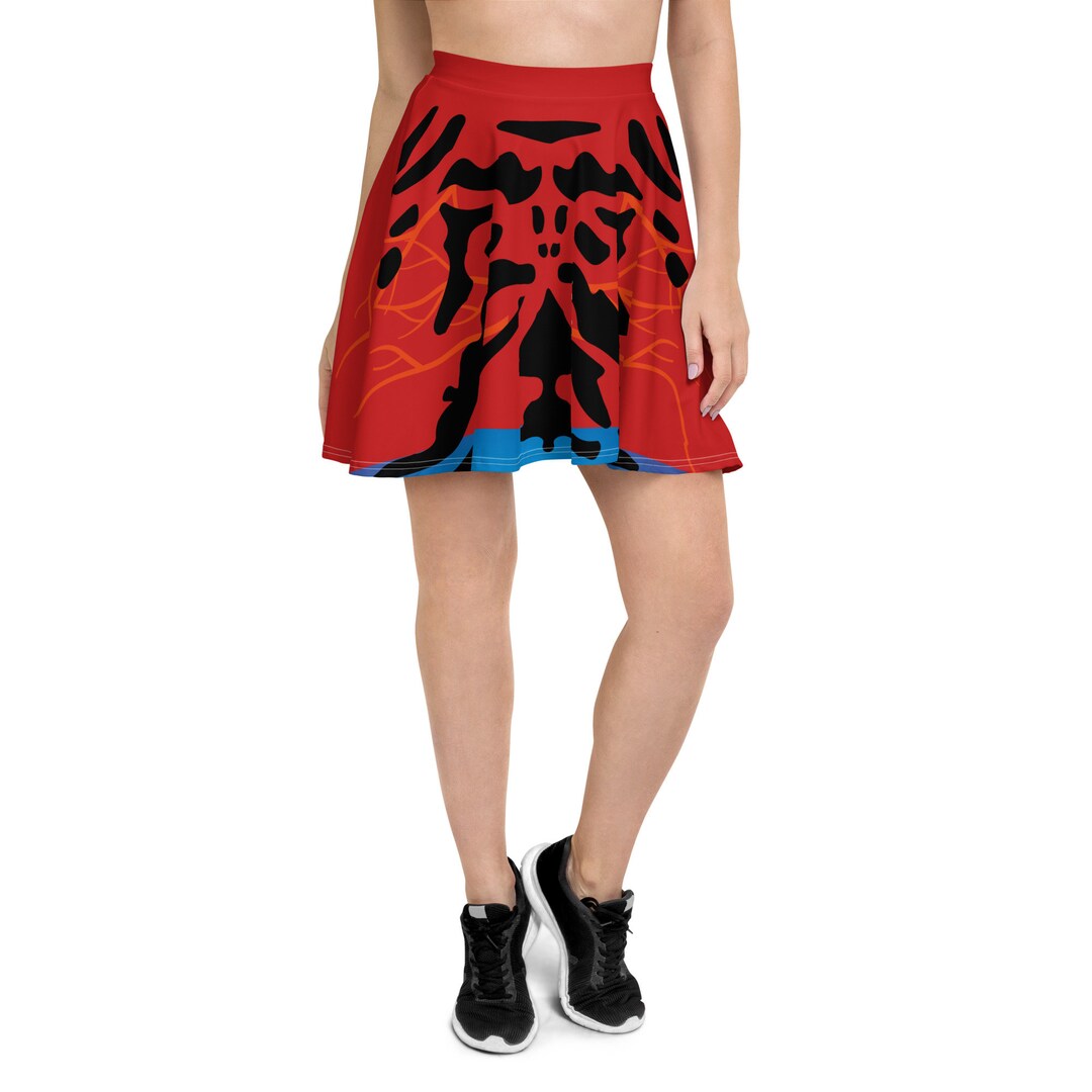 Twilight Waltz: Red and Blue Banshee Skater Skirt - Etsy