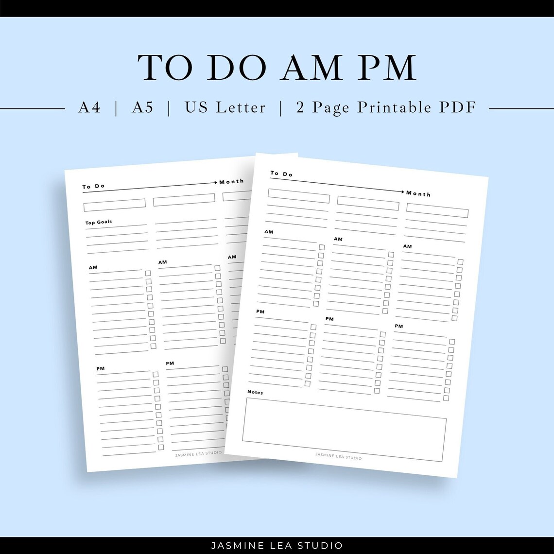 Minimal to Do Am Pm Planner Printable, Simple Daily to Do Am Pm Pdf ...